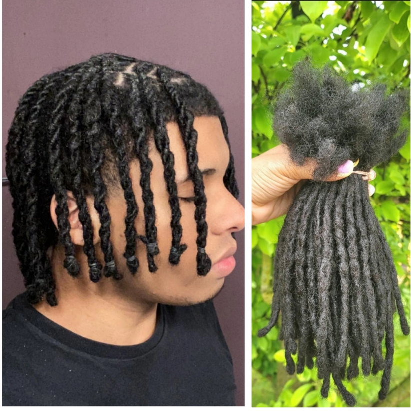 Interloc Dreadloc Extensions 100% Human Hair Interlocked locs Natural ...